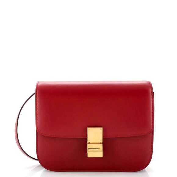 Celine | Bags | Celine Classic Box Bag Smooth Leather Medium Red | Poshmark
